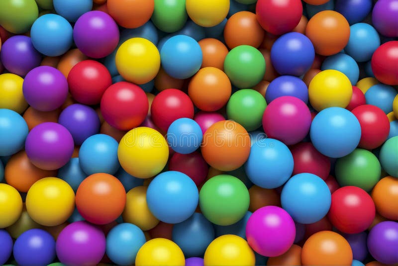 Close Up Full Frame View of Vibrant Multi Coloured Matte Balls Stock ...