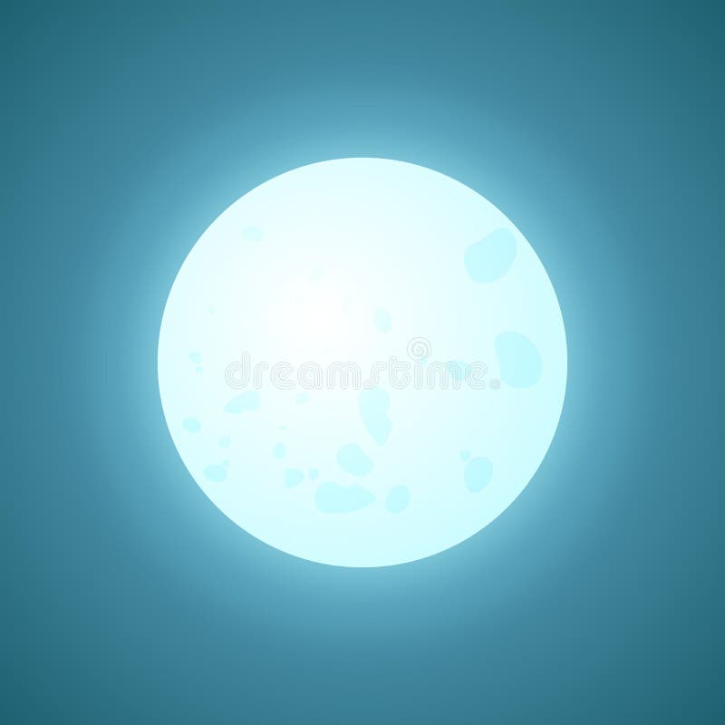 A Close Up Full Moon Vector Illustration Flat Cartoon Style Stock ...