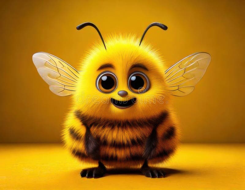 Close Up of a Funny Cute Bee Cartoon Stock Illustration - Illustration ...
