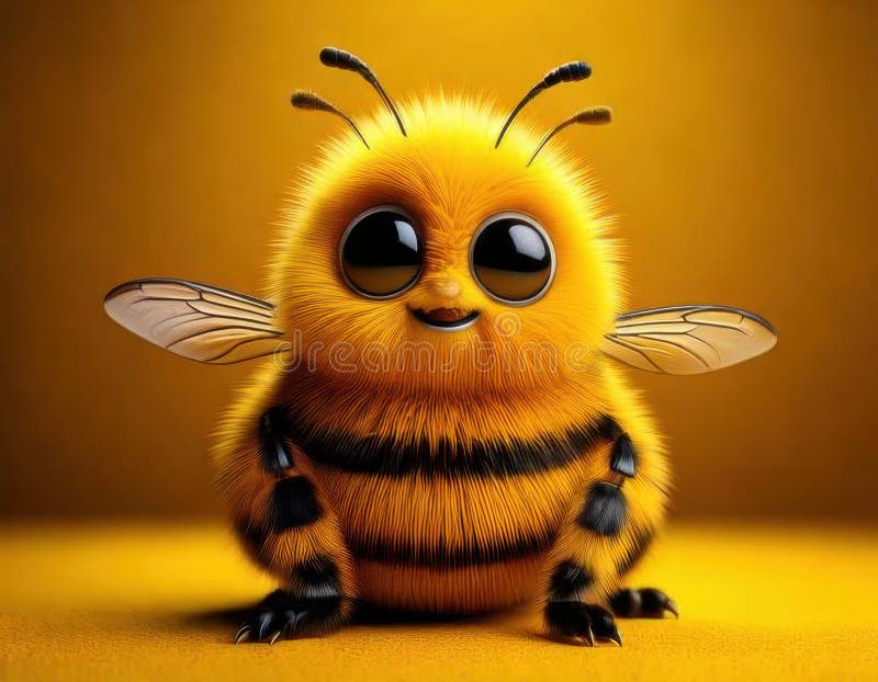 Close Up of a Funny Cute Bee Cartoon Stock Illustration - Illustration ...