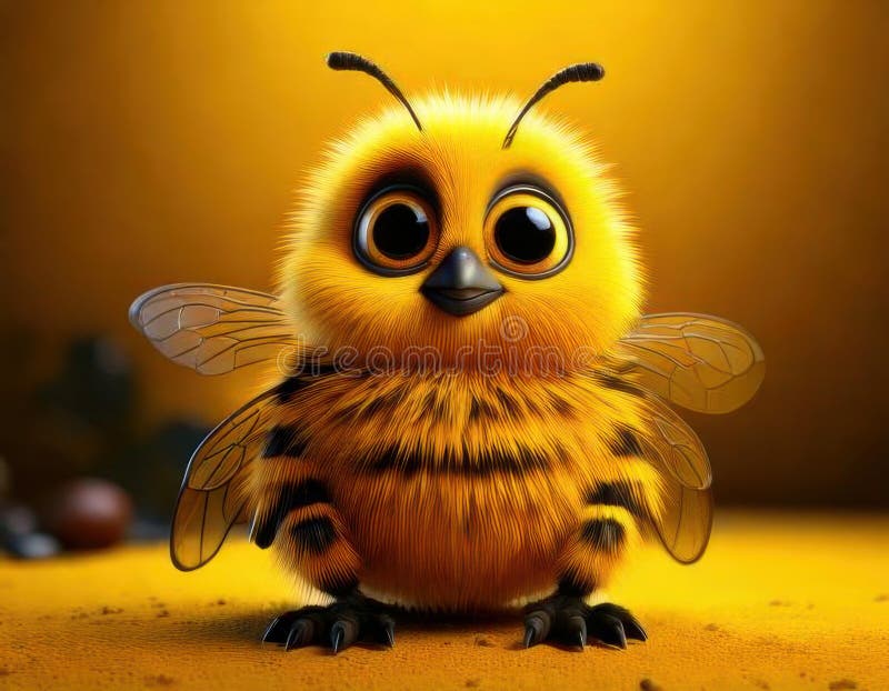 Close Up of a Funny Cute Bee Cartoon Stock Illustration - Illustration ...
