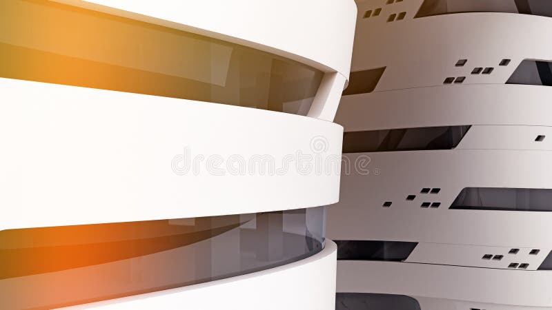 Close-up of Futuristic Architectural Forms Stock Illustration ...