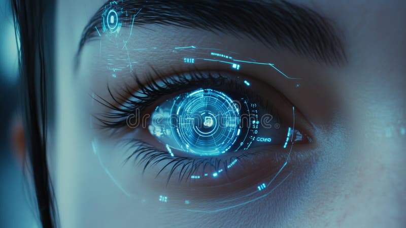 Close-up of Futuristic Augmented Reality Eye Interface Stock Image ...