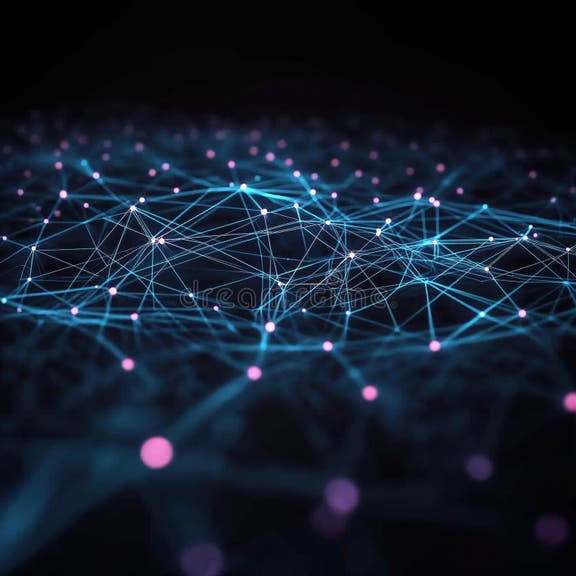 Close-up of Futuristic Data Network Structure with Interconnected Nodes ...