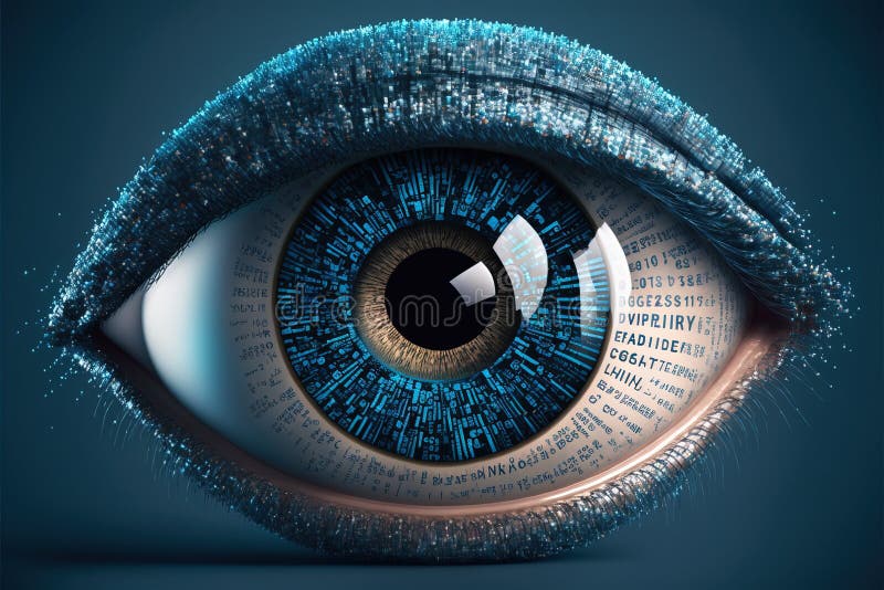 A Futuristic Eye Processing Data.Generative AI Stock Illustration ...