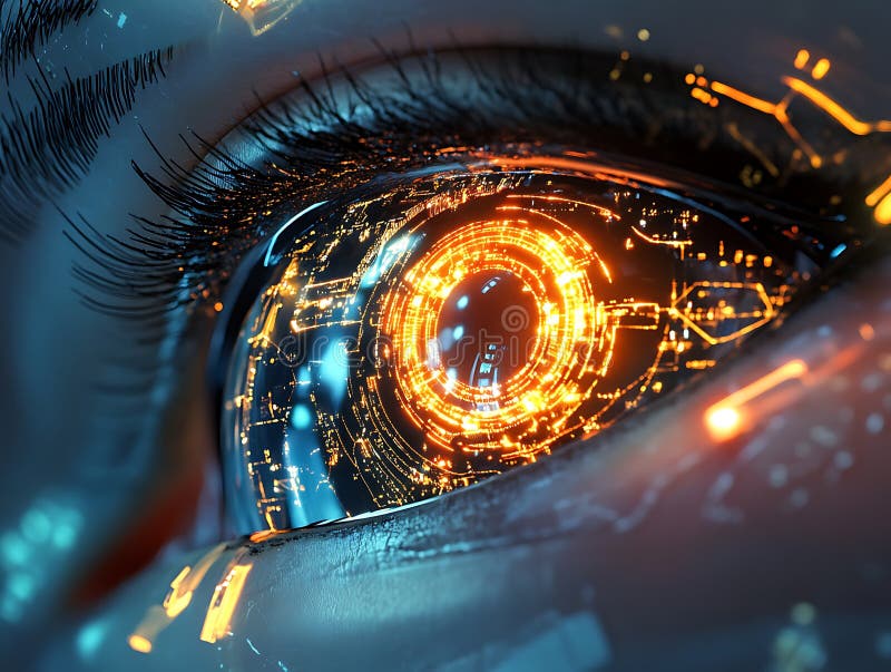 Close-up of Futuristic Eye with Digital Design Elements Stock ...
