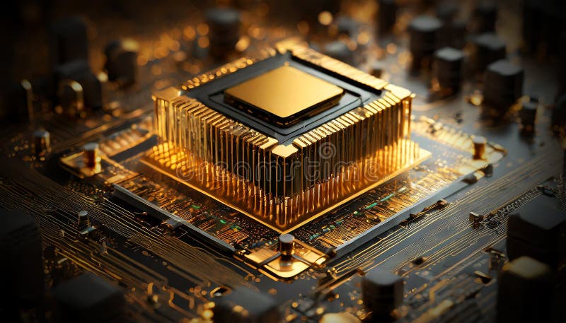 Futuristic High-tech CPU Central Processor Unit of a Supercomputer ... Futuristic High-tech CPU Central Processor Unit of a Supercomputer ...