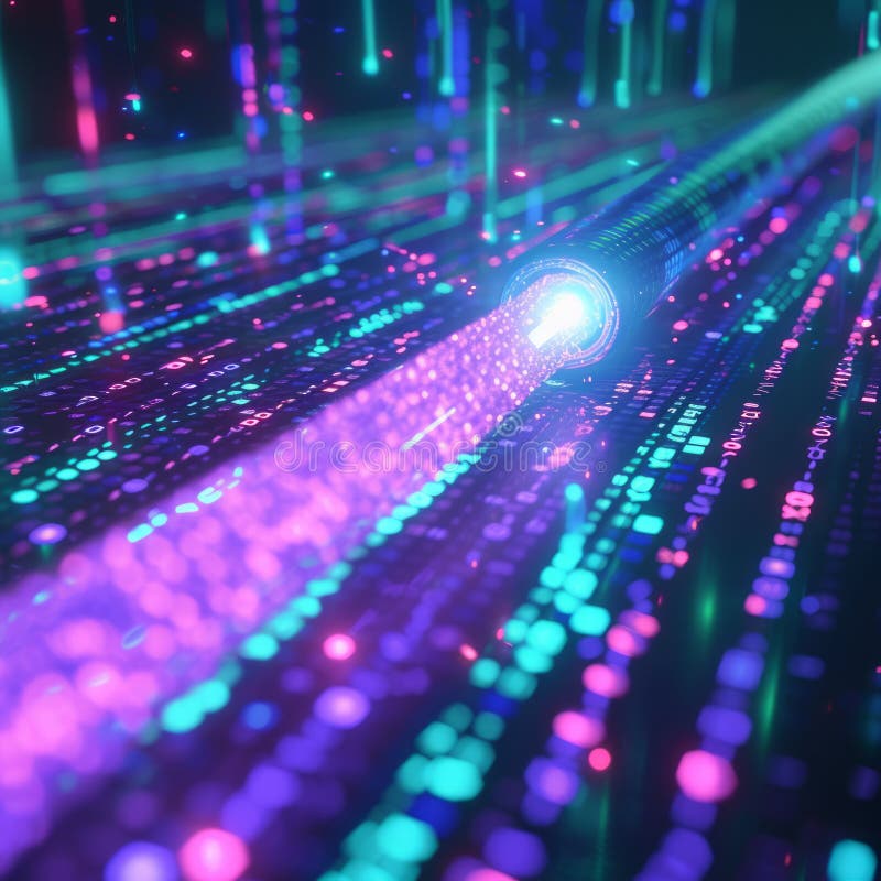 Futuristic Technology Abstract Background with Circuit Board and Lights. Stock Illustration ...