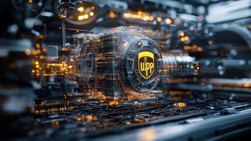 Close-up of a Futuristic Logistics Hub Advanced Technology in a High ...