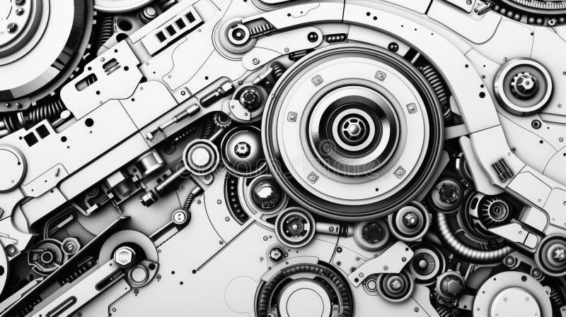 Close-up of a Futuristic Machine with Detailed Mechanical Components ...