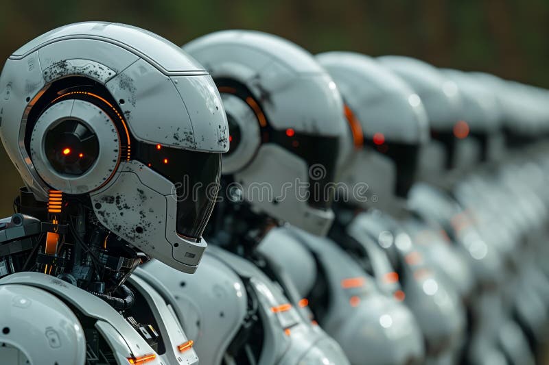 Close-up of Futuristic Robot Head Stock Image - Image of future ...