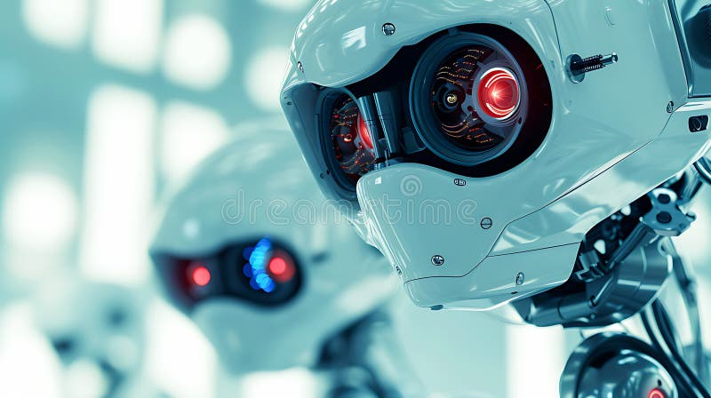 Close Up Futuristic Robotic Eye Precision Engineering and Surveillance ...