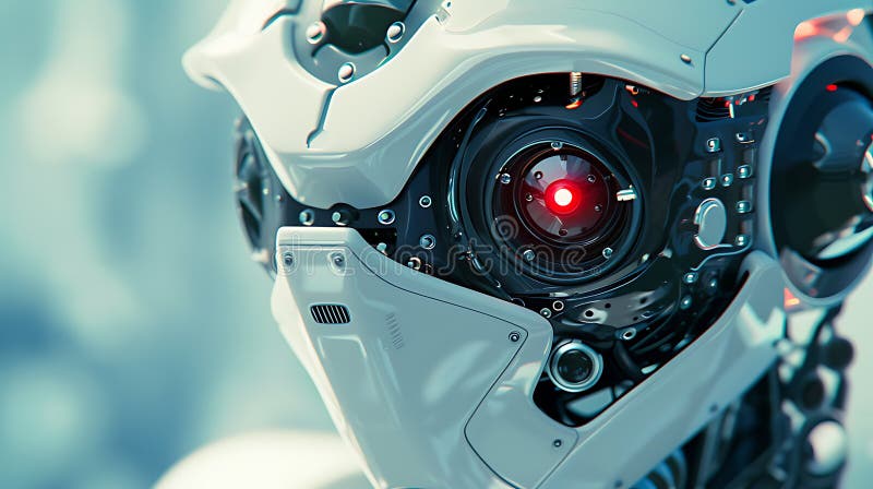 Close Up Futuristic Robotic Eye Precision Engineering and Surveillance ...