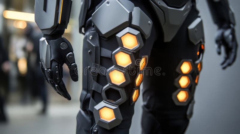 Close Up of Futuristic Robotic Leg with Glowing Elements and Detailed ...