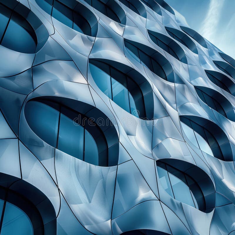 Close-up on the Futuristic Texture of a High-rise Building ...