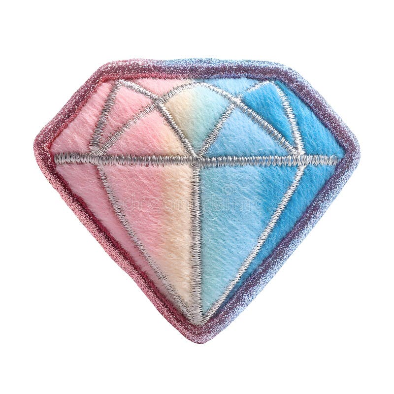 A Close Up of a Fuzzy Diamond Shaped Patch with Pastel Colors and ...
