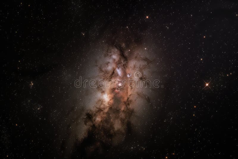 Close-up of Galaxy and Nebula Formation, with Stars Shining Brightly ...