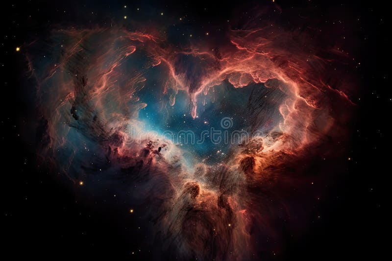 Close-up of Galaxy Nebula Heart, with Intricate Details Visible Stock ...