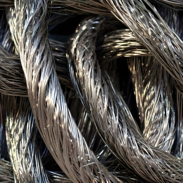 A Close-Up of Galvanized Iron Wire, Highlighting the Metallic Texture ...