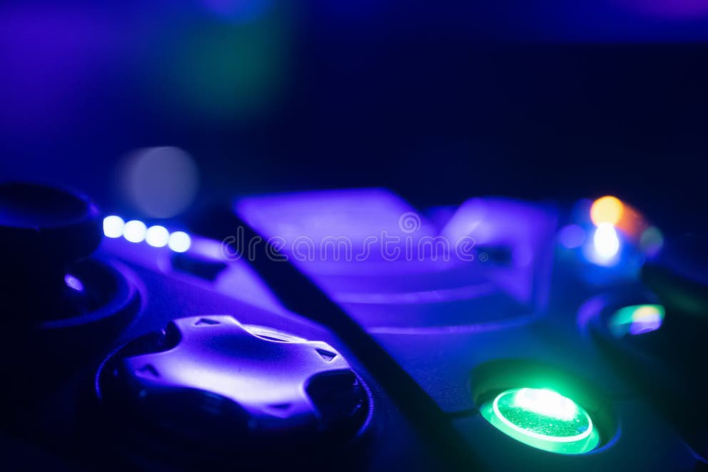 Close Up of a Game Controller Directional Pad with Rgb Lighting Stock ...