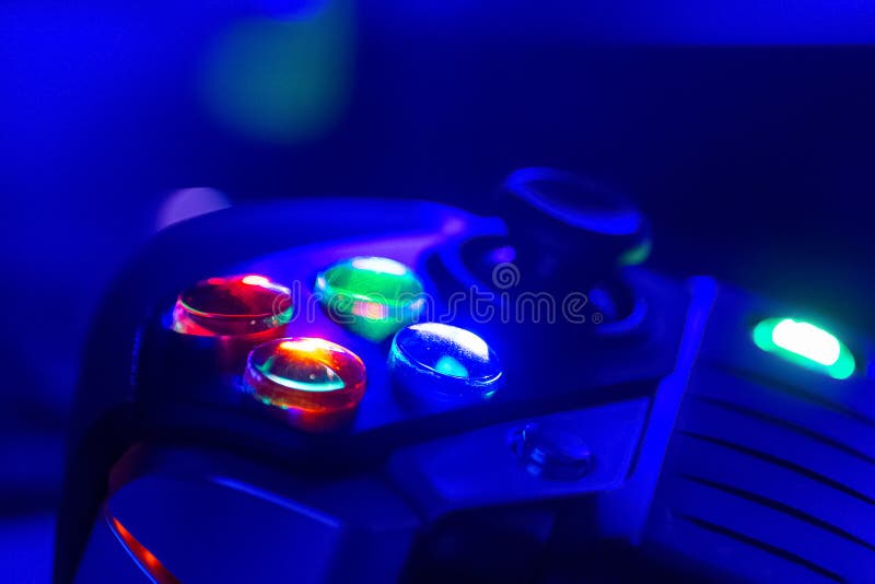 Close Up of a Game Controller with Rgb Lighting Stock Photo - Image of ...