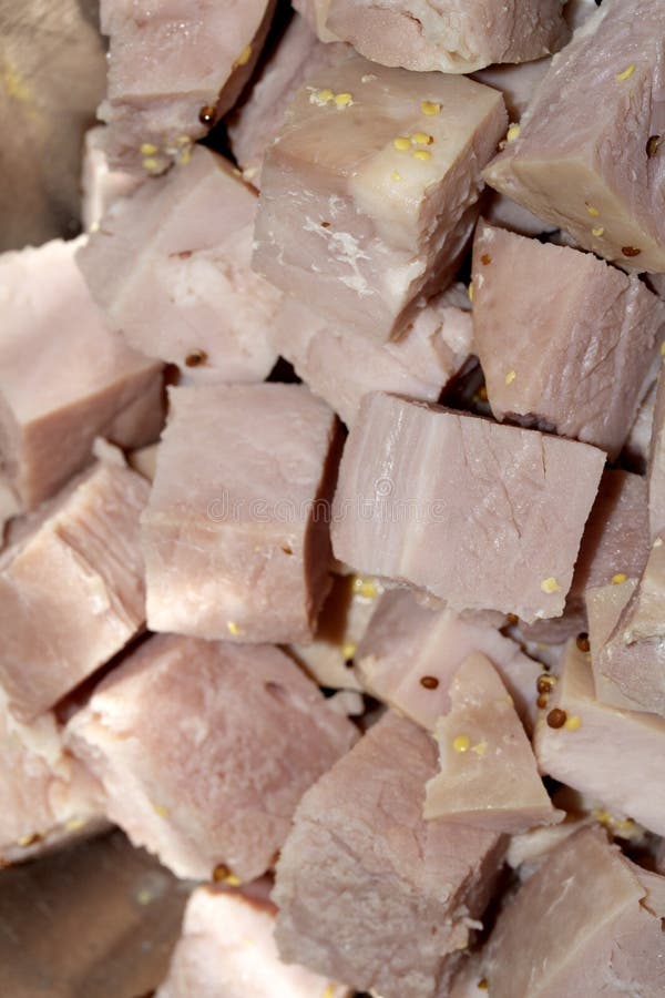 CLose Up of Gammon Ham Cubes Chunks Meat Stock Photo - Image of healthy ...