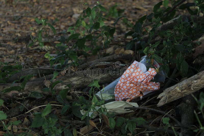 Close-up of Garbage on the Ground in the Park. Stock Photo - Image of ...