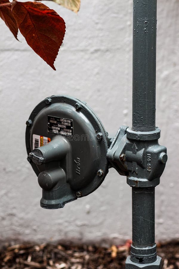 Close-up of a Gas Pressure Regulator Fixed on a Pole Stock Photo ...