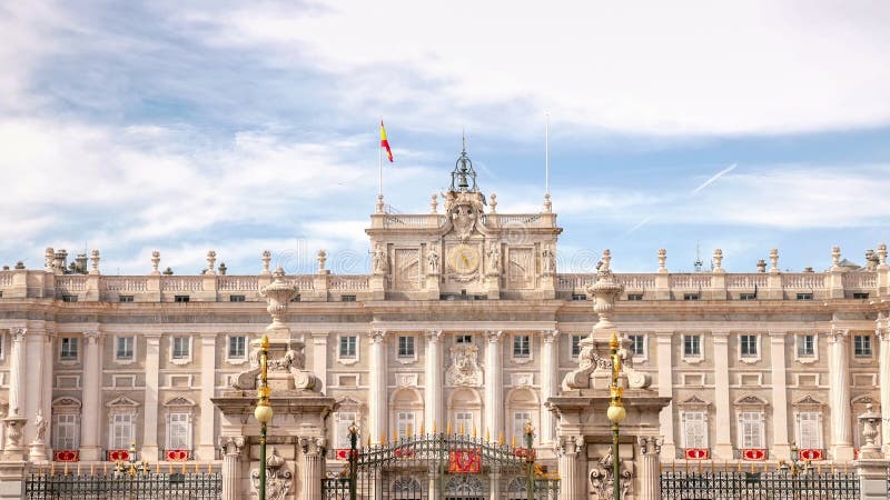 Close Up of the Gates and Front of the Royal Palace of Madrid Editorial ...