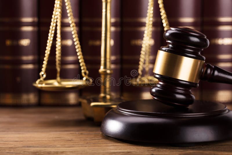 Close-up of Gavel on Wooden Desk Stock Photo - Image of government ...