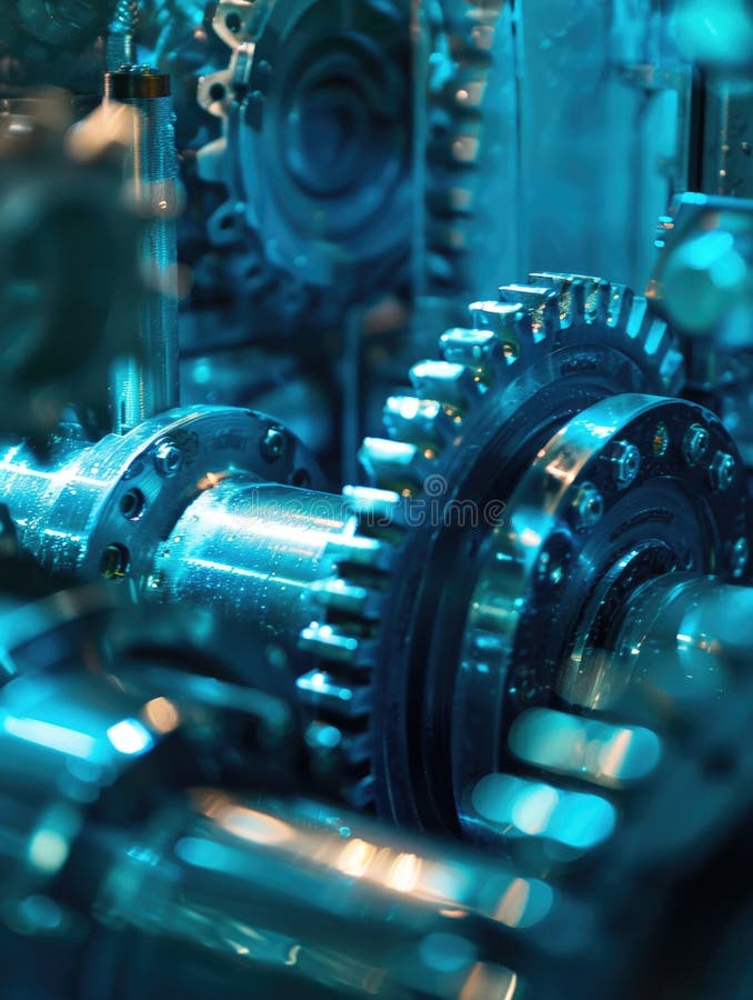A Close Up of a Gear with a Blue Background Stock Photo - Image of ...