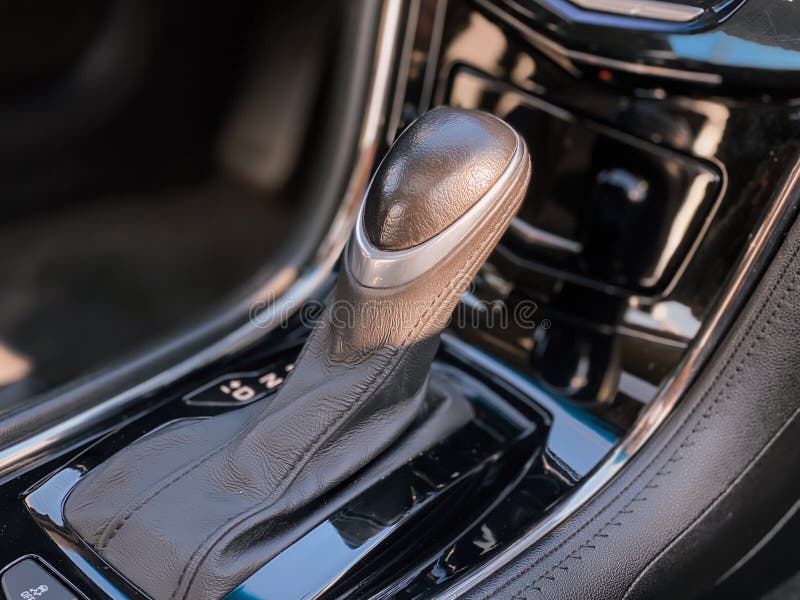 Close-up of the Gear Lever Inside the Car. Photo of a Car Interior in ...