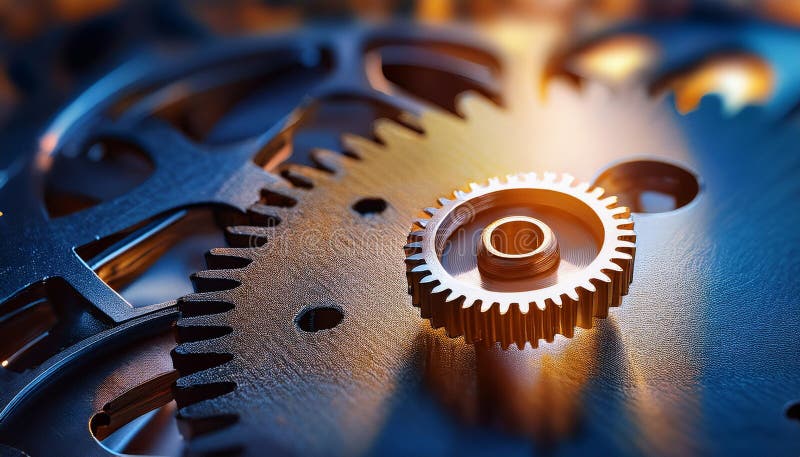 A Close Up of a Gear with a Light Shining on it Stock Illustration ...