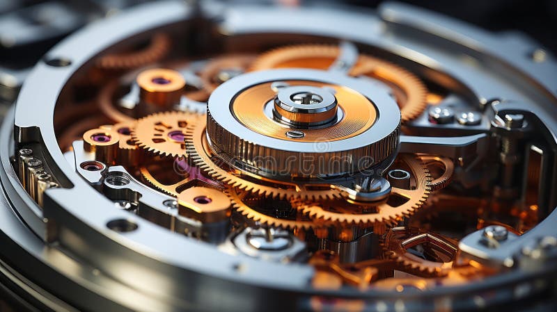 Close Up of a Gear Stainless Steel Engine Background. Generative AI ...