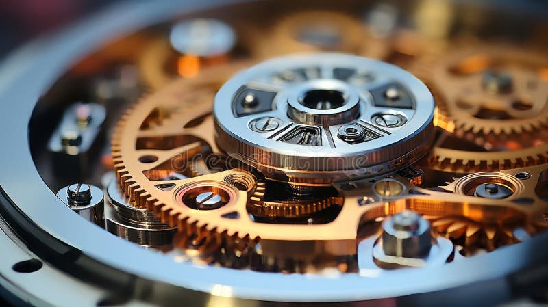 Close Up of a Gear Stainless Steel Engine Background. Generative AI ...