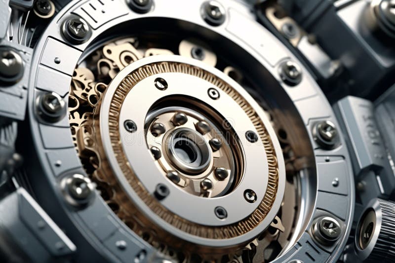 Close-up of Gear Wheel Mechanism. Generative AI Technology Stock Photo ...