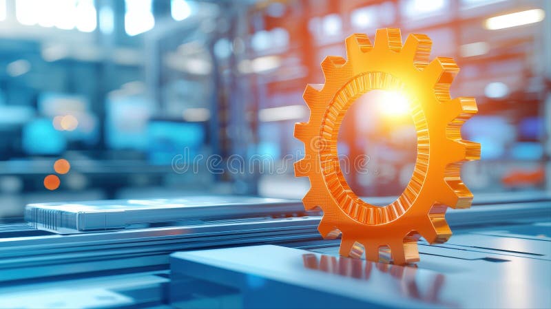 Close-up of a Gear Wheel Resting on a Table Surface Symbolizing ...