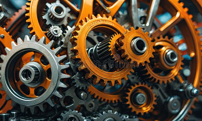 A Close Up of Gears and Cogs in Motion. Stock Illustration ...