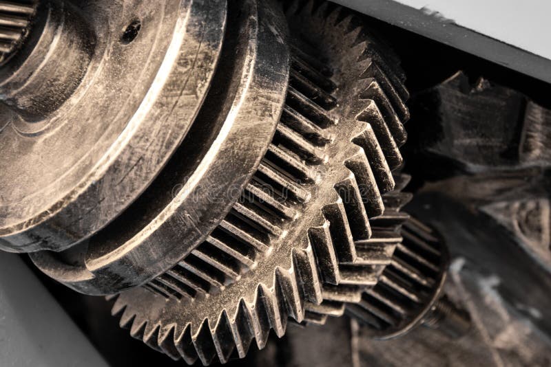 Close-up gears of engine stock photo. Image of construction - 150281050