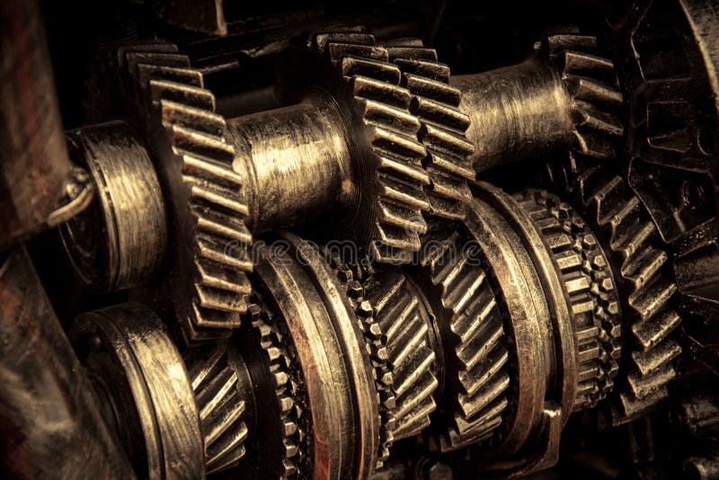 Close-up gears of engine stock photo. Image of construction - 149766810