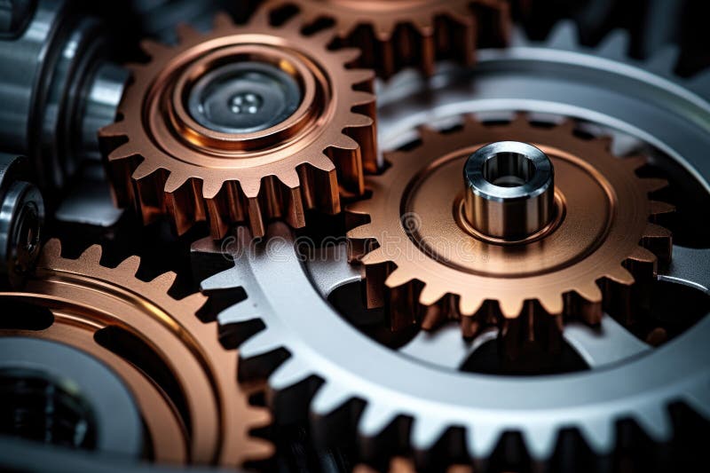 Close-up of Gears Interlocking in a Machine Stock Photo - Image of ...