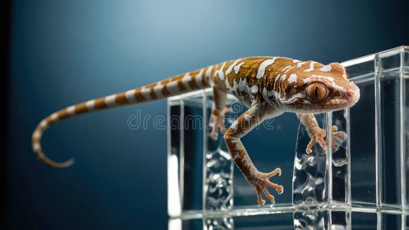 A Close-up of a Gecko on a Transparent Surface, Showcasing Its Unique ...