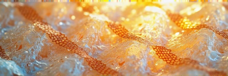Close-up of Gel-like Texture with Rope Pattern in Warm Light Stock ...