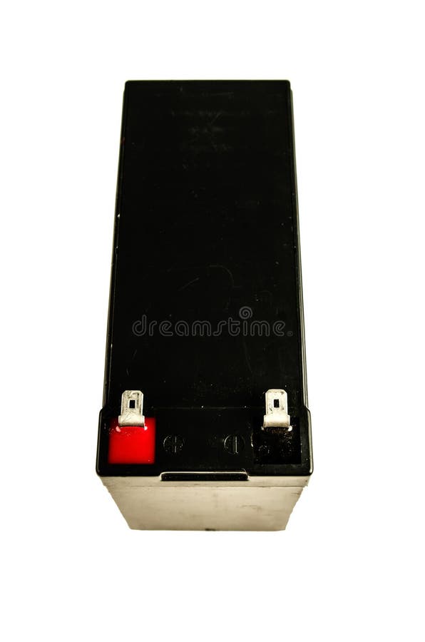 Close Up of a Generic Black Car Battery Isolated on White Background ...