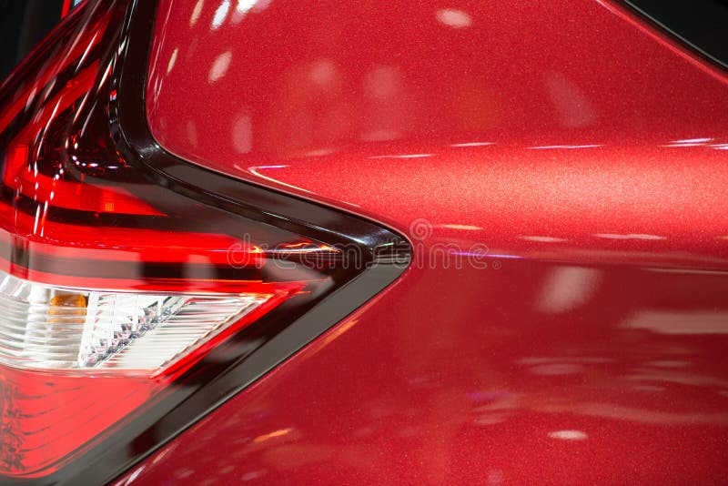 Close-up on Generic Rear Light of a Car on Red Stock Image - Image of ...