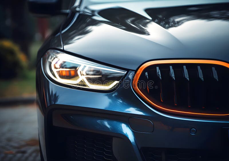 Close Up of a Generic Unbranded Luxury Car, Generative Ai Illustration ...