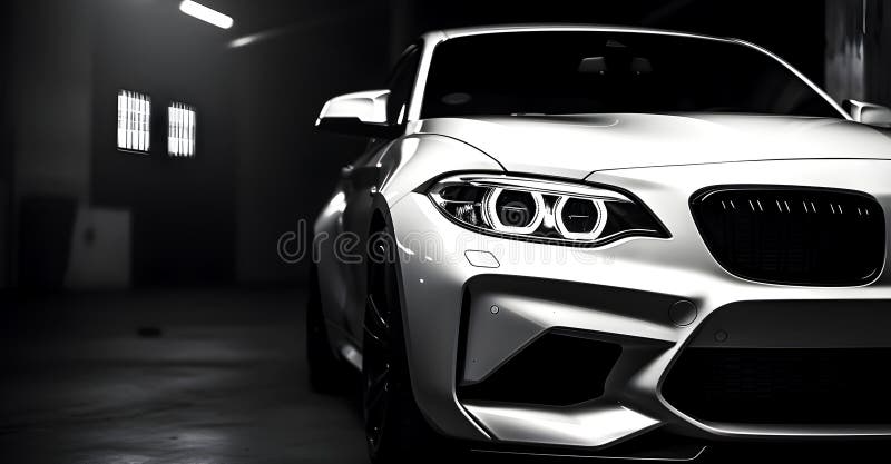 Close Up of a Generic White Unbranded Luxury Car, Generative Ai ...