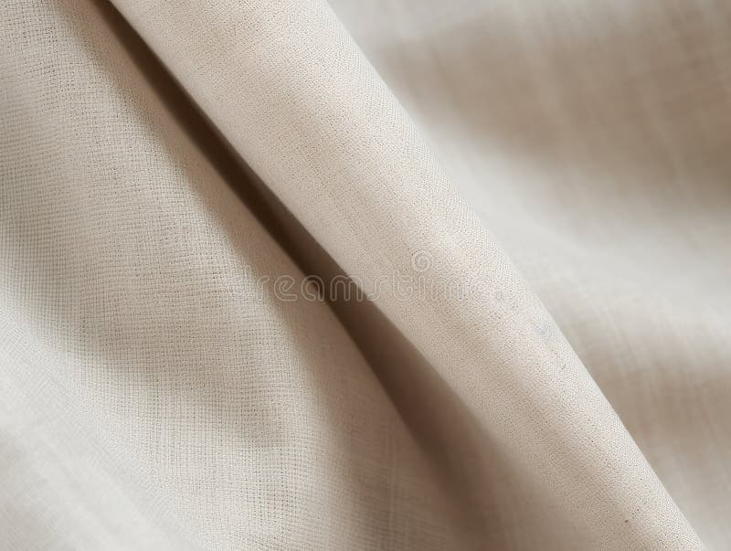 Close-up of a Gently Draped, Soft White Linen Fabric with Visible ...