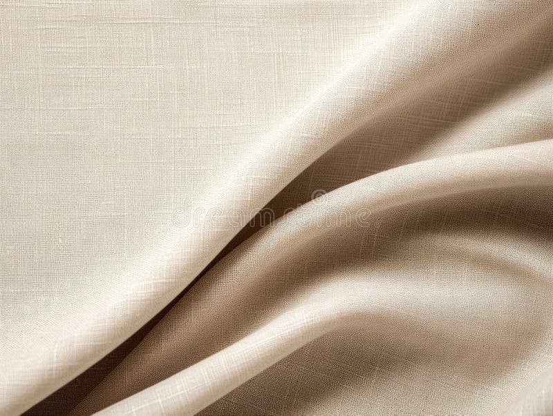 Close-up of a Gently Draped, Soft White Linen Fabric with Visible ...