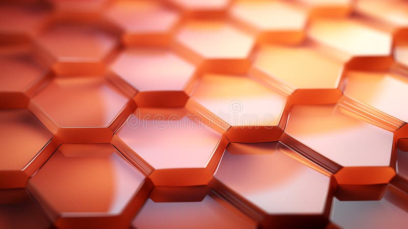 Close-up of a Geometric Pattern with Copper Hexagons Creating an ...